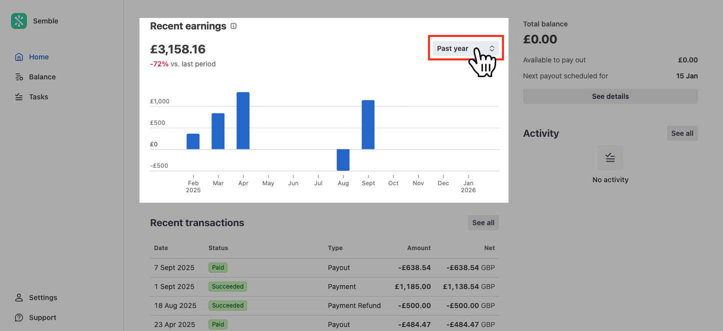 Navigating your Semble Pay Dashboard