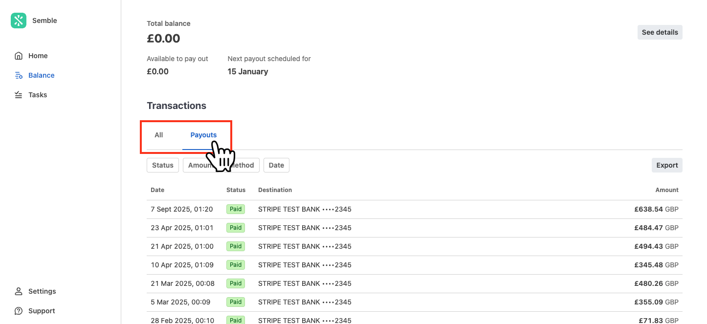 Navigating your Semble Pay Dashboard